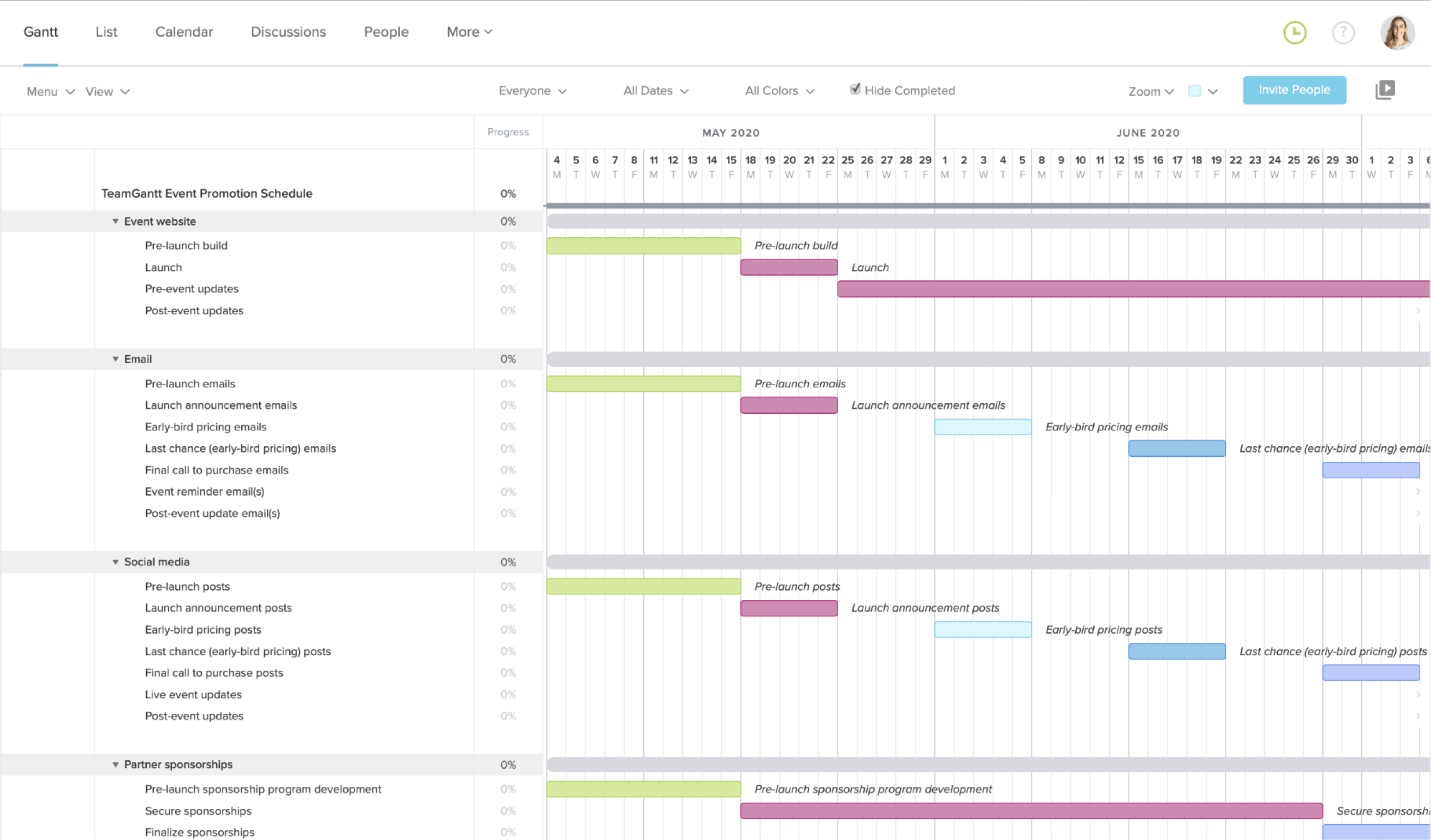 Event Marketing Plan Timeline Template TeamGantt